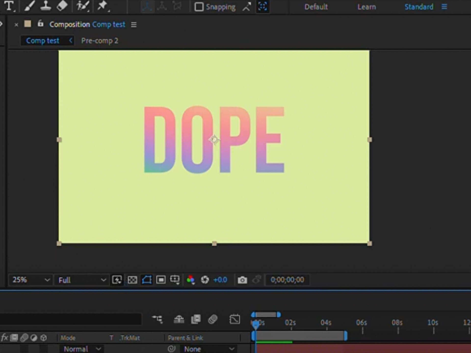 Animating Gradient Overlay on Text in After Effects